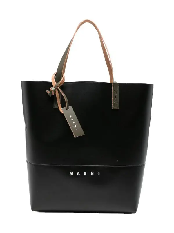 Marni Logo Print Tote Bag - Black