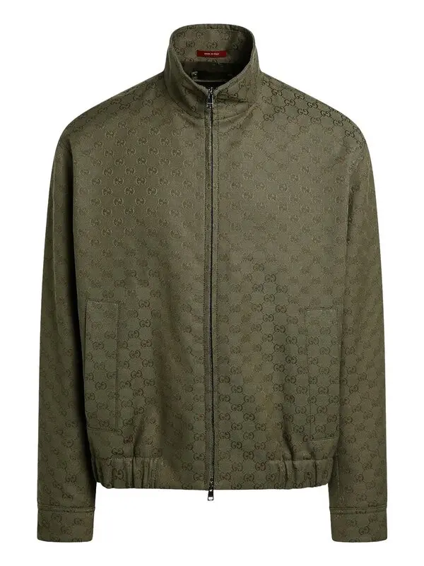Gucci Forest Bomber In Gg Fabric - Green