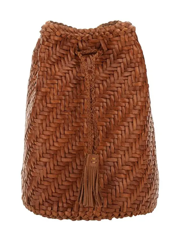 Dragon Diffusion Woven Leather Bucket Bag - Multicolor