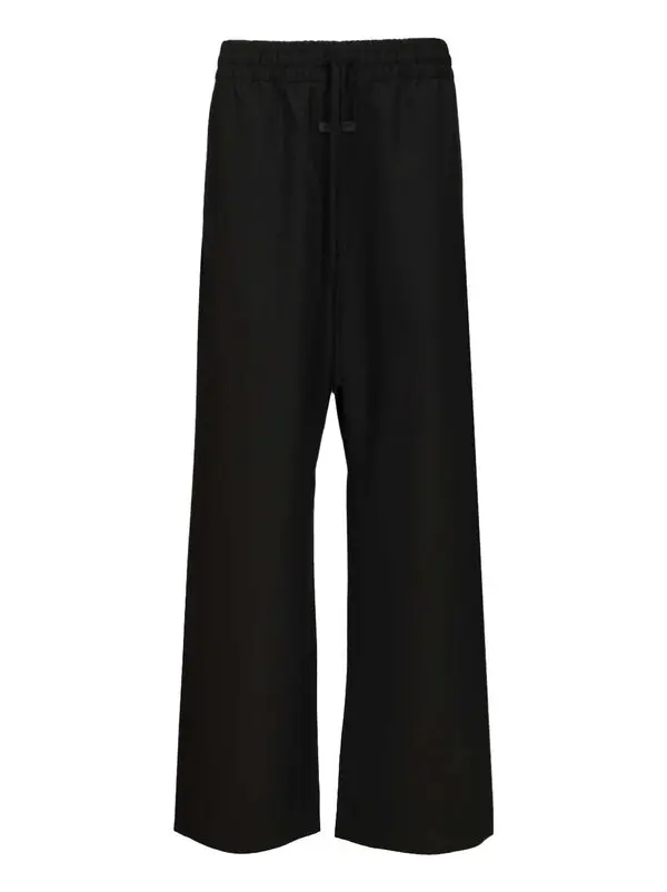 Fear Of God Wide Leg Drawstring Pants In Virgin Wool - Black