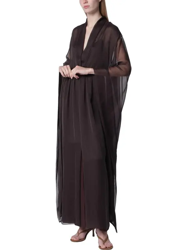 Alberta Ferretti Long Silk Dress - Brown