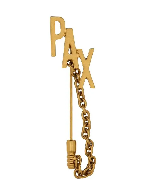 Moschino Brooch With Chain - Gold
