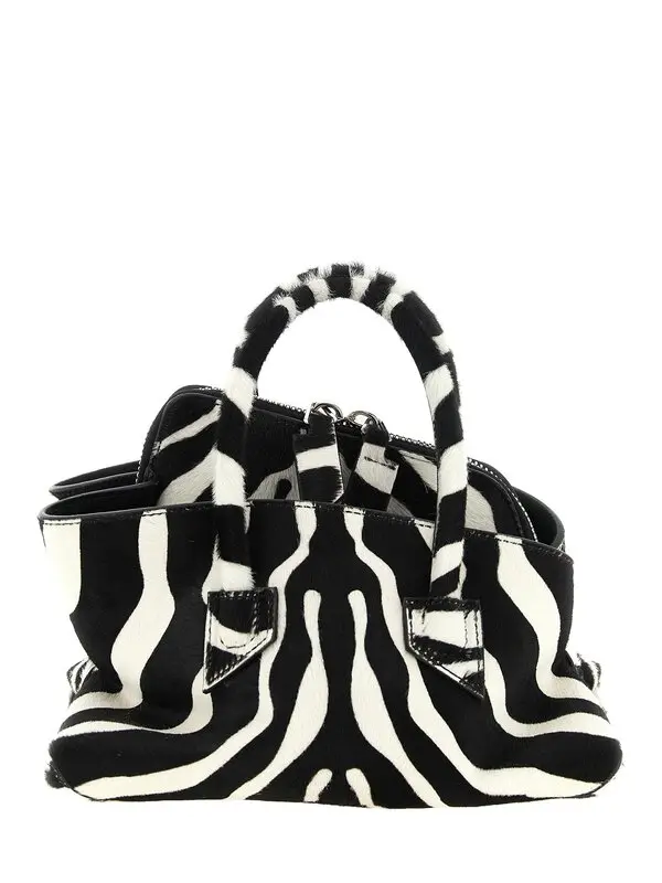 Attico The Atico La Passeggiata Mini Zebra Print Pony-effect Leather Handbag - Multicolor