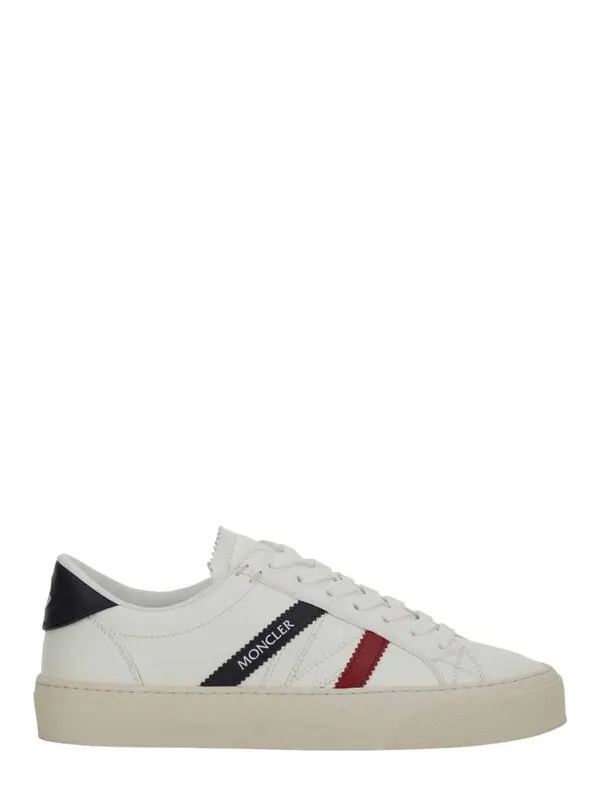 Moncler Monaco Low Top Leather Sneakers - White