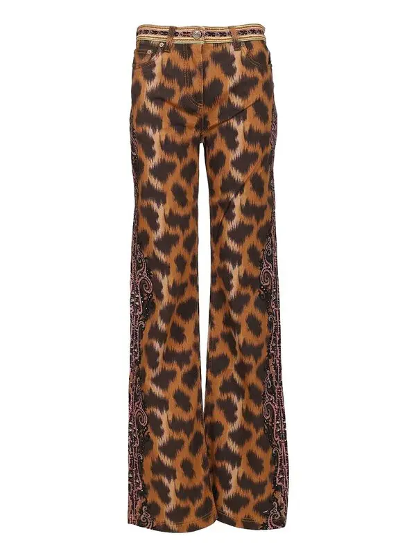 Etro Animalier Bootcut Jeans - Multicolor