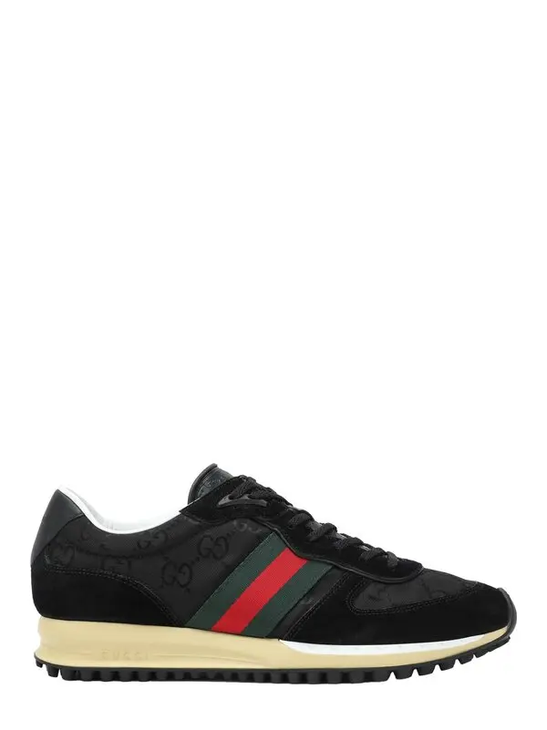 Gucci Re-motion Gg Fabric Sneakers With Suede Accents - Black