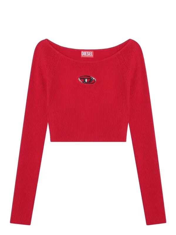 DIESEL® Ribbed Cropped Top - Red