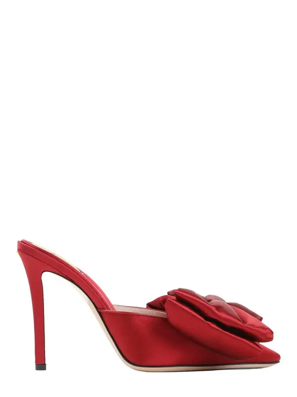 Valentino Garavani Pointed Toe Mules With Knot Detailing - Red