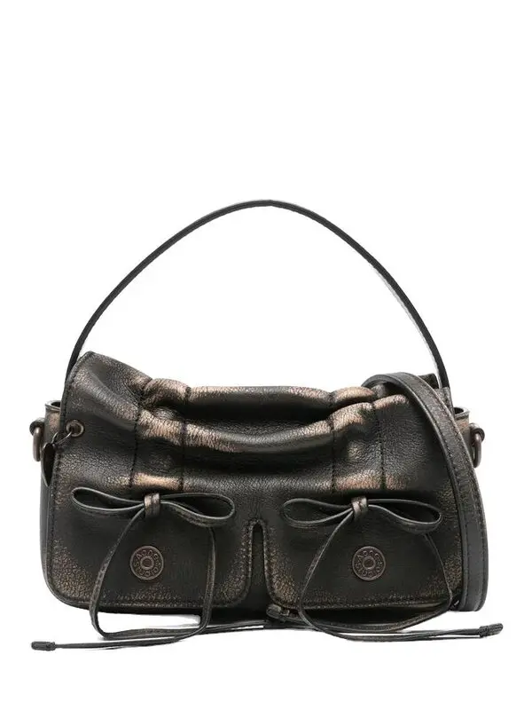 Acne Studios Cedar Calf Leather Mini Bag With Bow Detailing - Brown