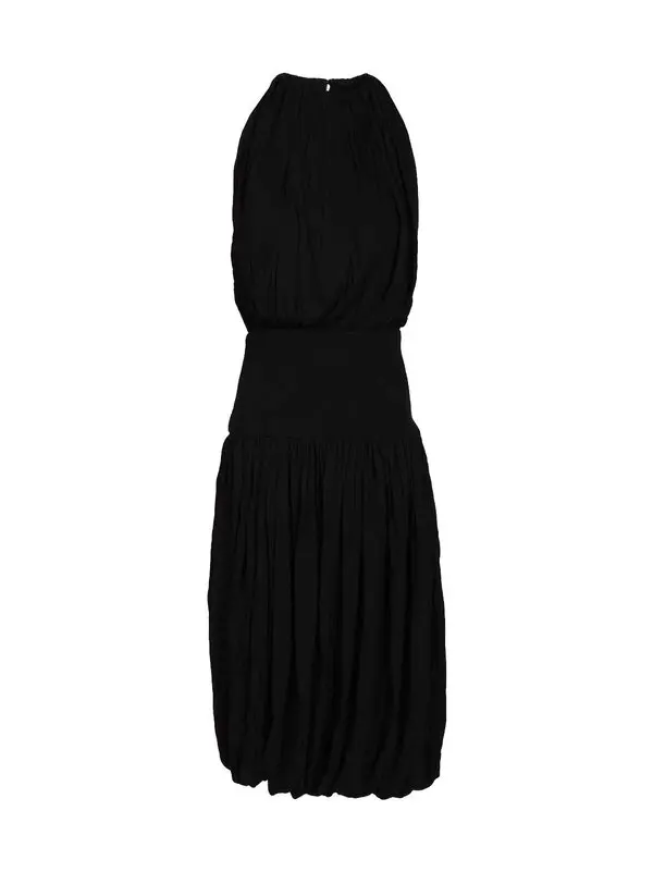 TOTEME Soft Gathered Viscose Dress - Black