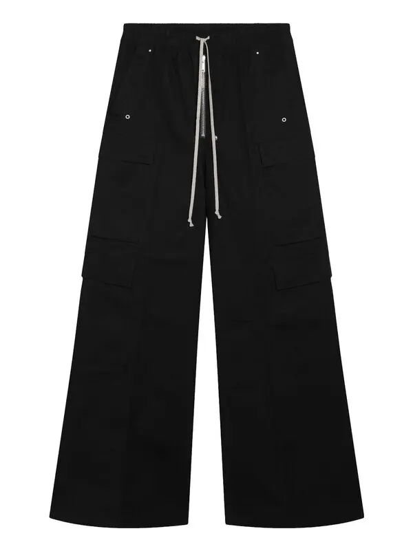 Rick Owens Wide Bela Cotton Poplin Trousers - Black