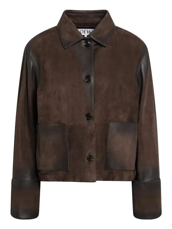 Loewe Lamb Nappa Jacket With Faded Effect - Brown
