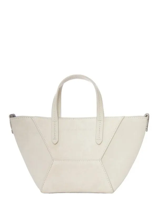 Brunello Cucinelli Suede Mini Bag With Shoulder Strap - Cream
