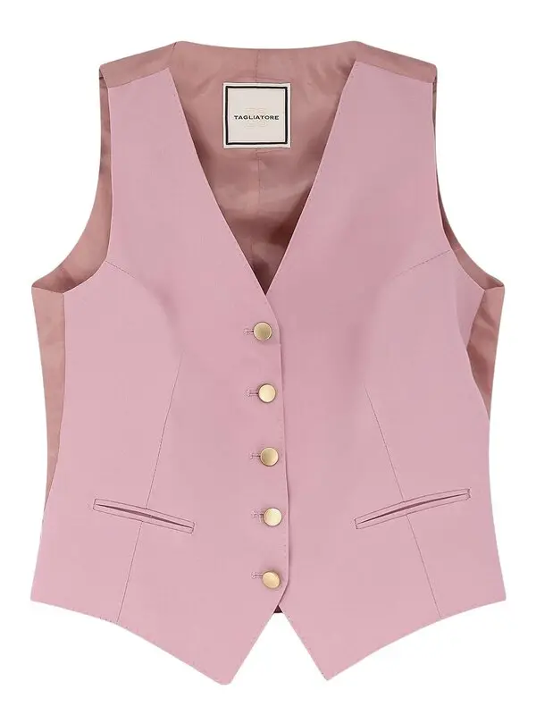 Tagliatore V-neck Virgin Wool Vest - Multicolor