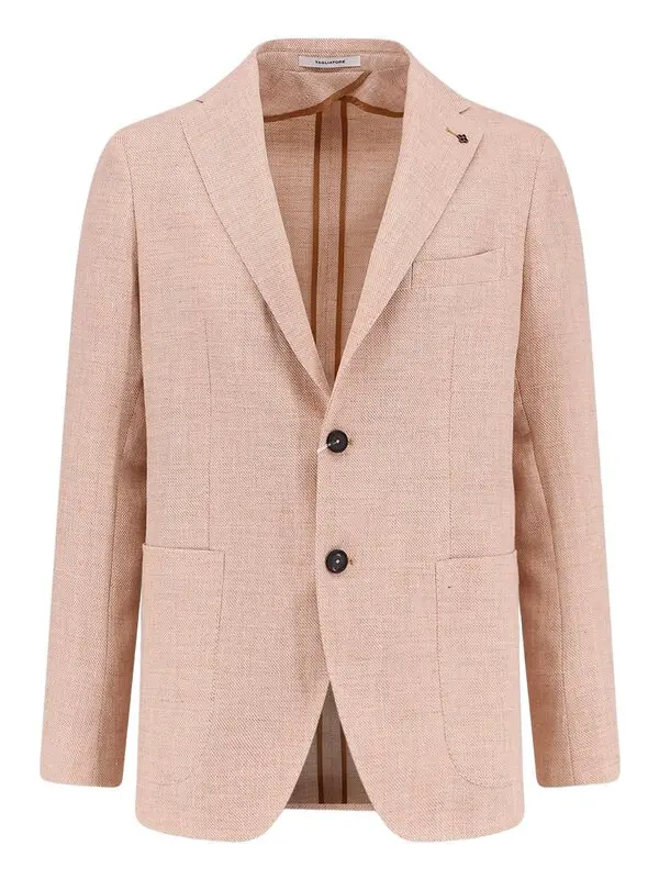 Tagliatore Single-breasted Linen And Virgin Wool Blazer - Multicolor