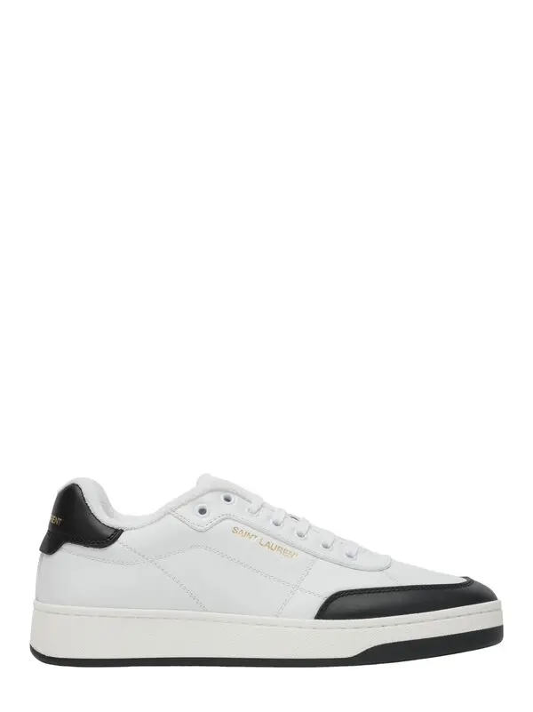 Saint Laurent Smooth Leather Lace-up Sneakers - Black