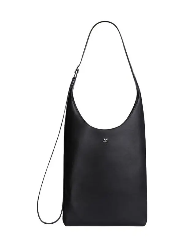 COURREGES Large Melt Leather Tote Bag - Black