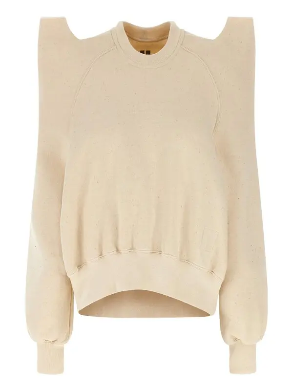 Rick Owens Tecsweat" Cotton Jersey Sweatshirt - Cream