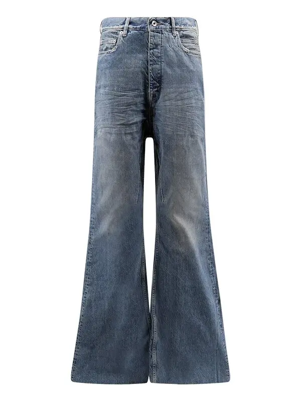 Rick Owens Wide Leg Faded Effect Denim Jeans - Multicolor