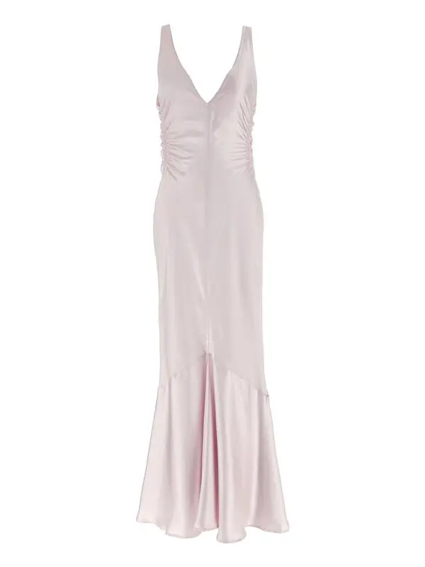 Sportmax Katia Satin V-neck Dress - Pink