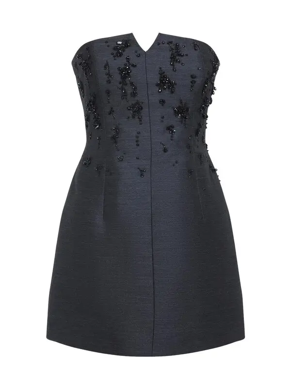 Alberta Ferretti Strapless Tailoring Dress - Gray