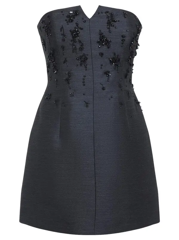 Alberta Ferretti Strapless Tailoring Dress - Gray