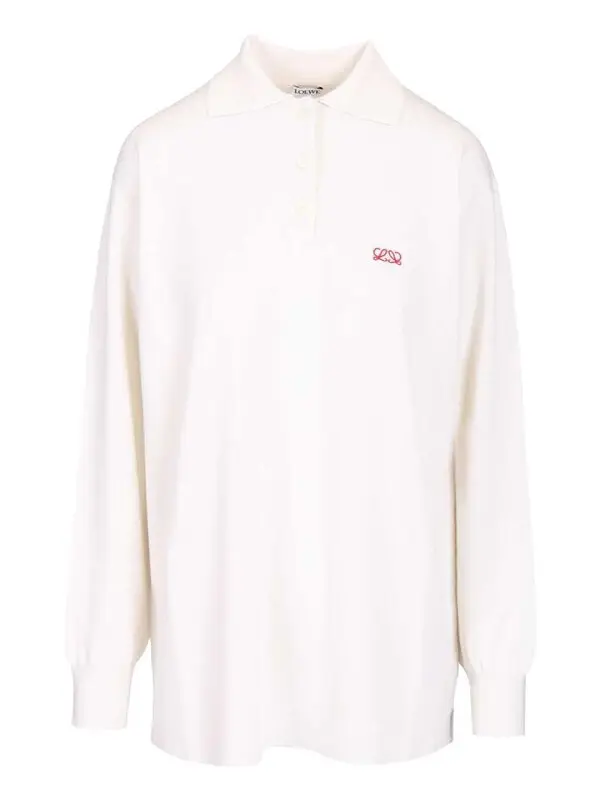 Loewe Cashmere And Silk Blend Polo Shirt - White