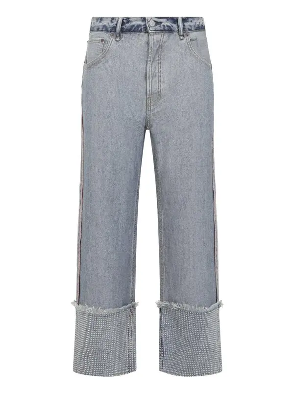 Acne Studios Embellished Straight Leg Jeans - Blue