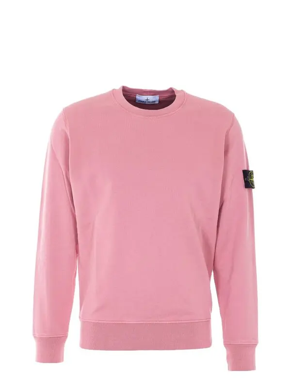Stone Island Crew Neck Long Sleeve Sweatshirt - Pink