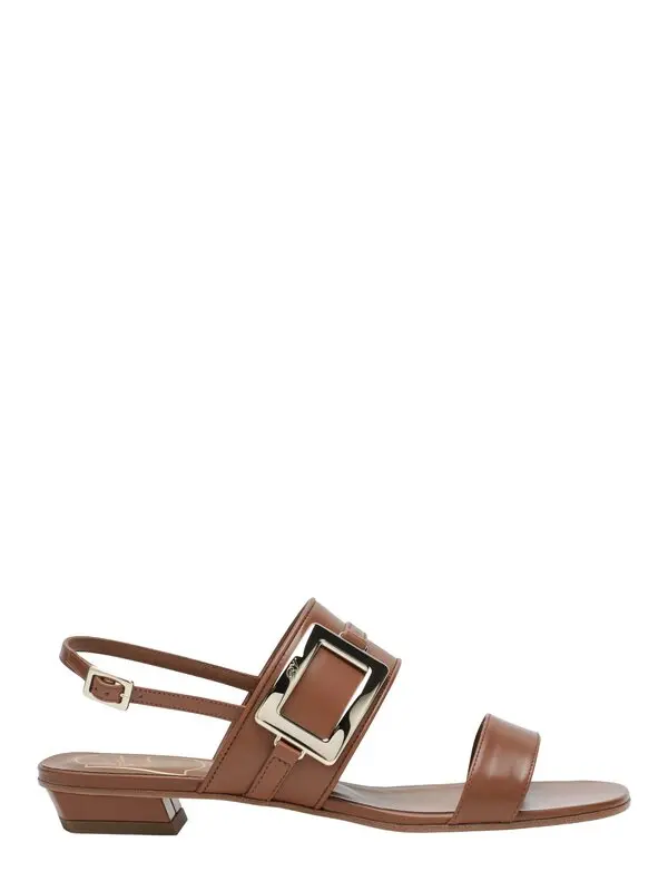 ROGER VIVIER Belle Vivier Leather Mules - Brown