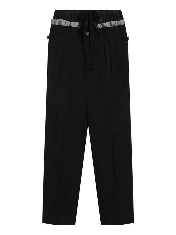 MAISON MARGIELA Wool Trousers With Visible Lining Detail - Black
