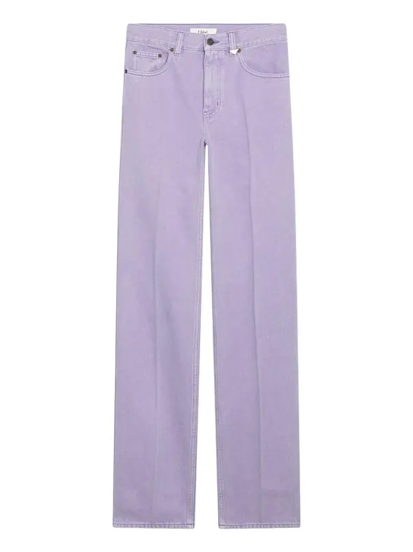 Chloé Straight Jeans In Organic Cotton Denim - Purple