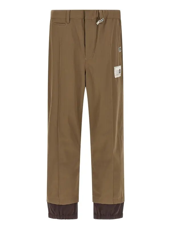 Mihara Yasuhiro Mix Layered Wool Gabardine Pants - Green