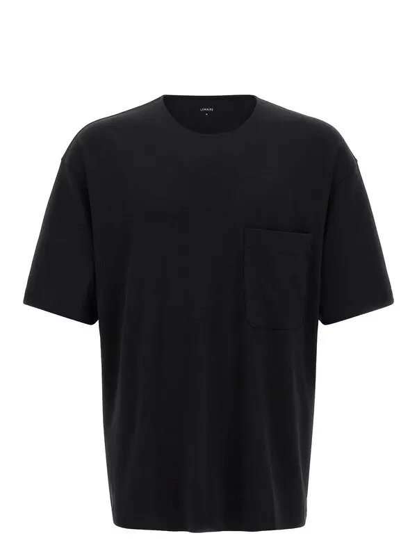 LEMAIRE Cotton And Silk T-shirt - Black