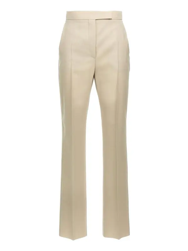 Max Mara Turbigo Silk And Mohair Wool Blend Pants - Cream