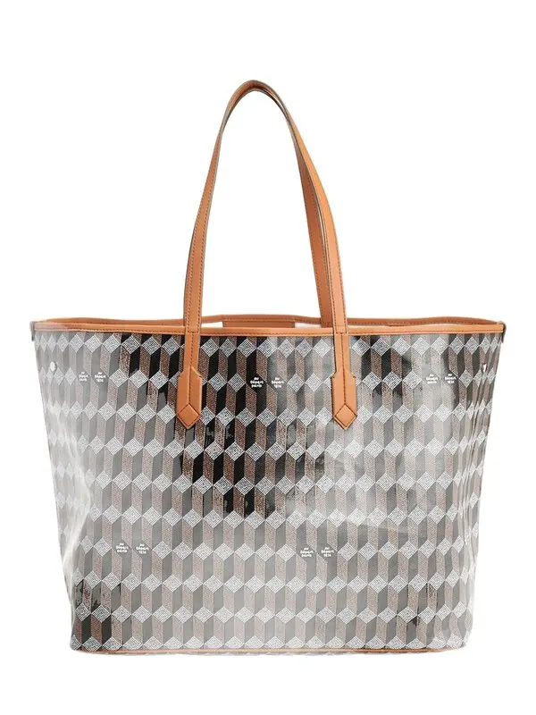 AU DEPART Tote No. 55 Canvas And Calfskin Trim Tote - Brown