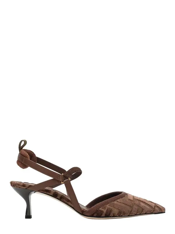 Fendi Chocolate Colibrã Lite Slingback Pumps - Brown