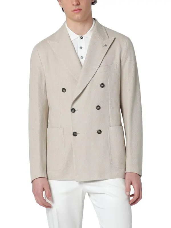 Tagliatore Double-breasted Cotton Jacket - Cream