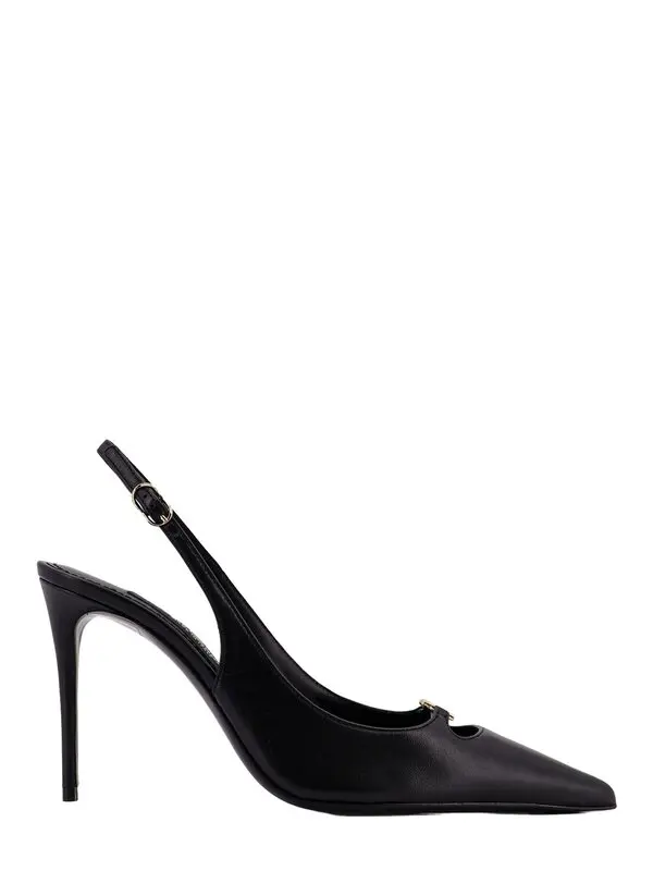 Dolce & Gabbana Leather Pump With Metal Dg Logo - Multicolor