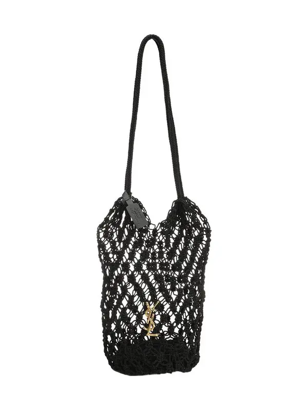Saint Laurent Crochet Hobo Bag - Black