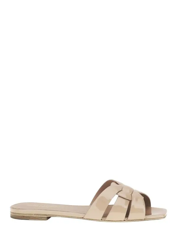 Saint Laurent Tribute Patent Leather Sandals - Pink