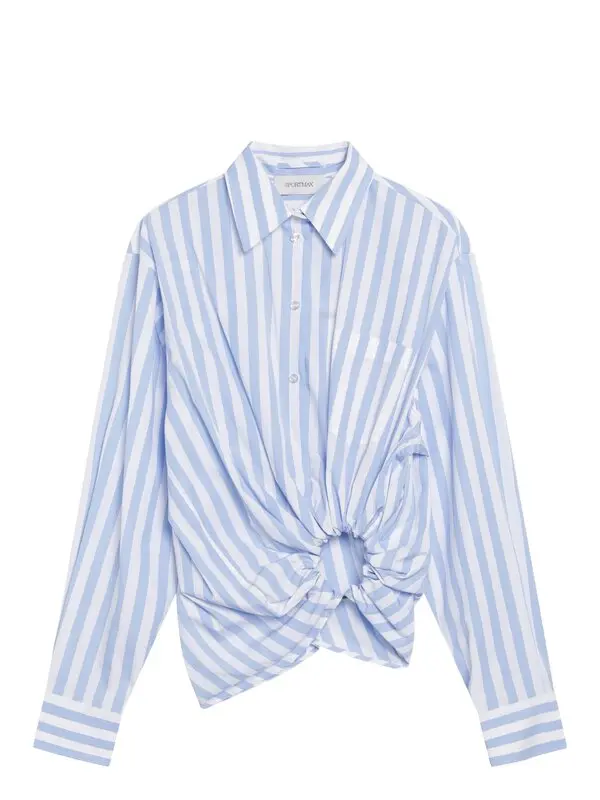 Sportmax Striped Cotton Poplin Shirt - Blue