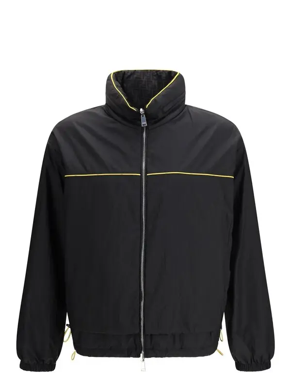 Fendi Ff Jacquard Zipped Reversible Windbreaker - Black