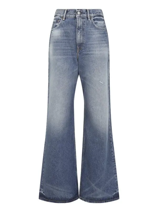 Acne Studios Bleached Cotton Denim Jeans - Blue
