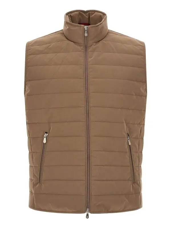 Brunello Cucinelli Quilted Puffer Vest - Cream