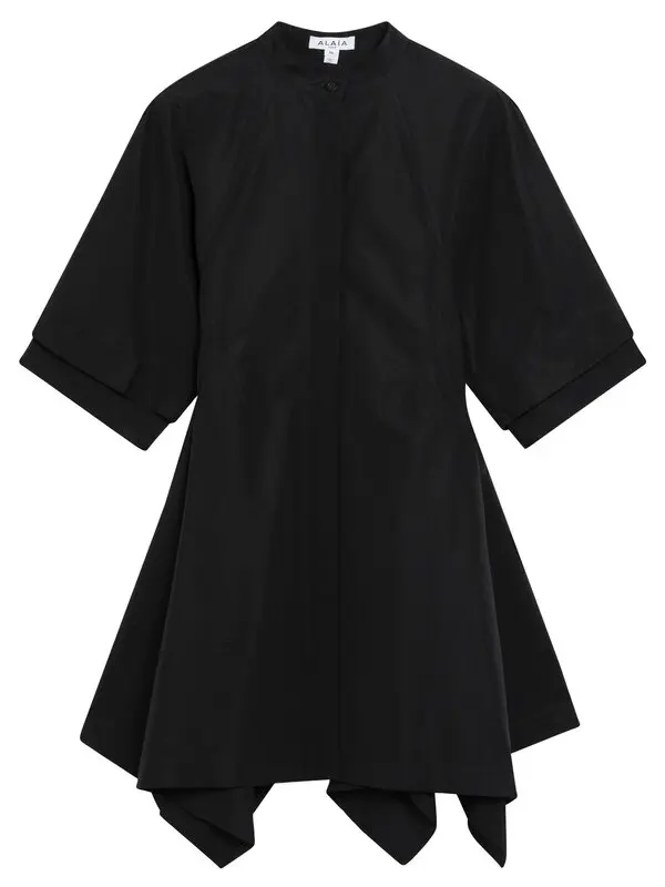 Alaïa Panelled Cotton Poplin Dress - Black