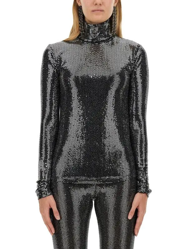 Isabel Marant Étoile Joyela Embellished Turtleneck Top - Black