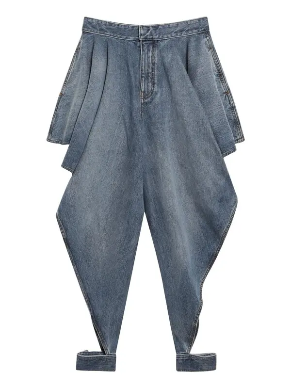 Alaïa De Lave Panel Jeans In Raw Denim - Blue