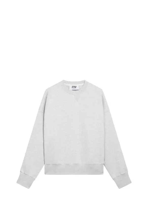 GOLDEN GOOSE Star Cropped Cotton Hoodie - Gray