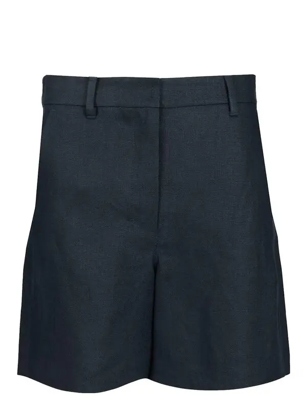 Max Mara Linen Wide-leg Party Shorts - Blue